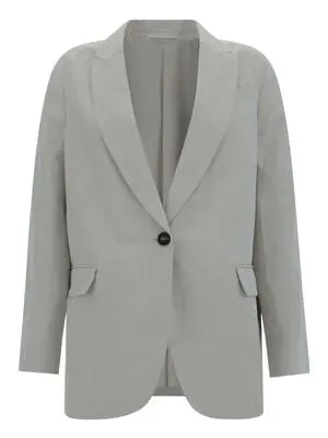 Brunello Cucinelli Single Breasted Blazer - Gray