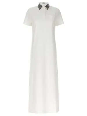 BRUNELLO CUCINELLI Brunello Cucinelli Monile Embellished Polo Dress