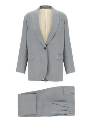 Brunello Cucinelli Single-breasted Blazer Set - Gray