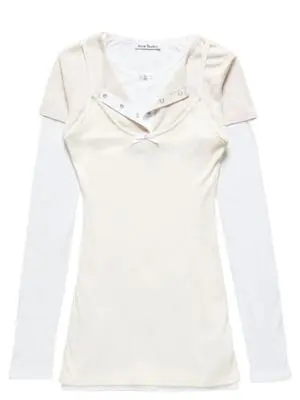 Acne Studios Layered-effect Bow-detail Mini Dress - White