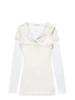 Acne Studios Layered-effect Bow-detail Mini Dress - White