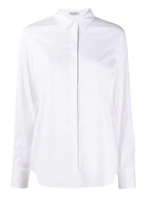 BRUNELLO CUCINELLI Brunello Cucinelli Monili Embellished Long-Sleeved Shirt