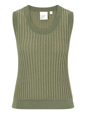Varley Ribbed Knit Camisole Top - Green
