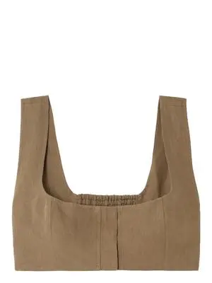LE KASHA Le Kasha Jirja Cropped Linen Top