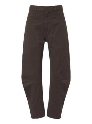 NILI LOTAN Nili Lotan Shon Cotton Twill Barrel-Leg Pants Brown