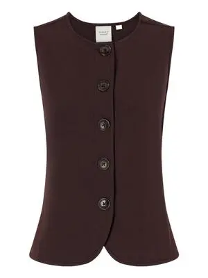 Varley Sleeveless Button-front Waistcoat - Black