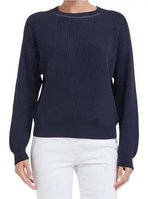 Brunello Cucinelli Long Sleeve Knit Top - Black