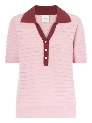 Varley Light Knit Polo Sweater - Pink