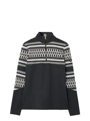 Bogner Jelissa Fair Isle Jacquard-trimmed Stretch-jersey Base Layer - Black