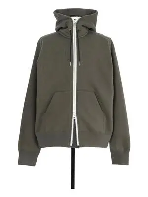 Sacai Cotton Jersey Hoodie - Khaki