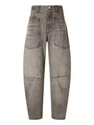 NILI LOTAN Mid-rise Barrel-leg Jeans - Gray