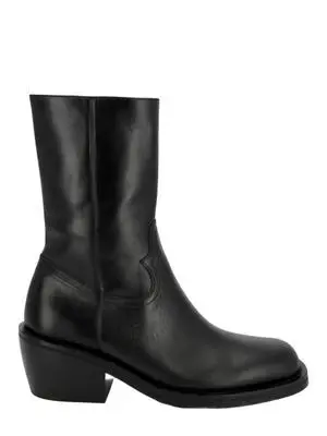 Dries Van Noten High Leather Boots - Black