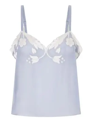 Anna Sui Embroidered Silk-satin Camisole - White