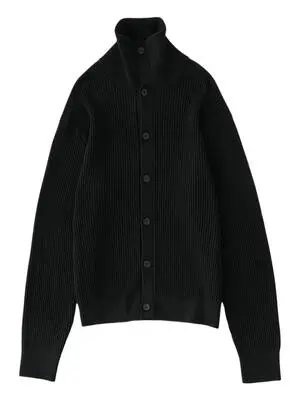 Studio Nicholson Ribbed Knit High Neck Top - Black