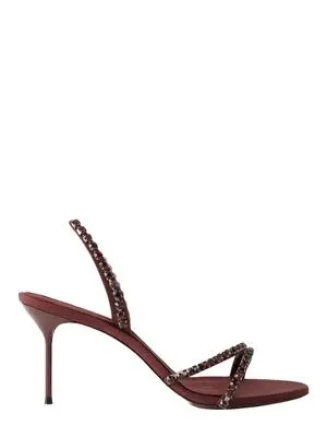 Paris Texas Embellished Stiletto Sandals - Brown