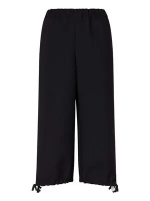 Comme Des Garçons Gabardine Wide-leg Pants With Drawstring Hem - No