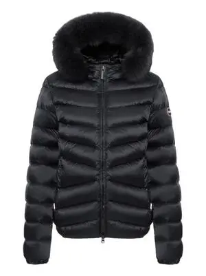 COLMAR Down Jacket With Faux Fur Hood - Black