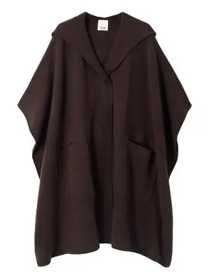 ALLUDE Hooded Wool And Cashmere-blend Cape - Black