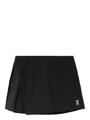 On Asymmetric Pleated Recycled Tennis Skirt - Black