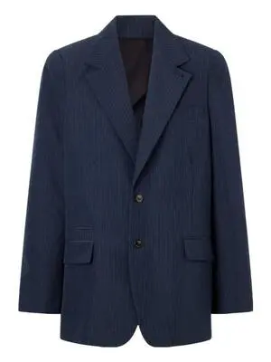 WILLY CHAVARRIA Pinstriped Woven Blazer - Black