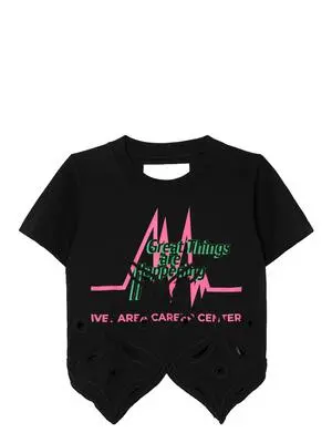 CONNER IVES Spliced Satin T-shirt - Black