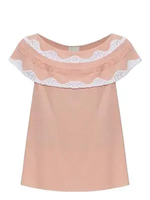 Posse Posse Boat-Neck Top With Hand-Sewn Ruffles Blossom