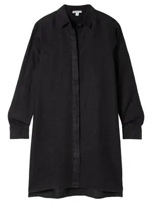 JAMES PERSE Linen Midi Shirt Dress - Black