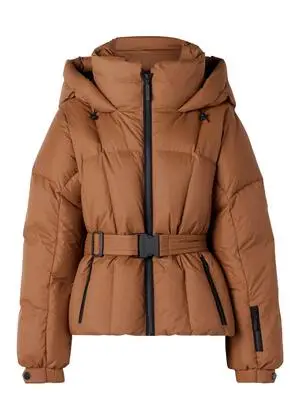 Cordova The Monterosa Hooded Belted Quilted Recycled Down Ski Jacket - Brown