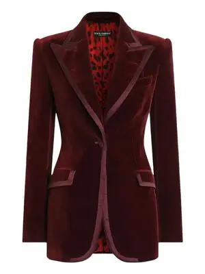 Dolce & Gabbana Single-breasted Velvet Blazer - Brown