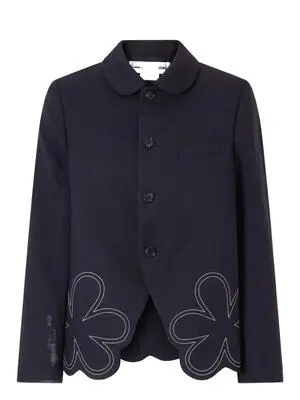Comme Des Garçons Embroidered Gabardine Blazer - Black