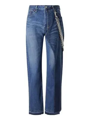JUNYA WATANABE Junya Watanabe Embellished Paneled Straight-Leg Jeans