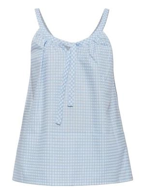 Posse Lila Gingham Tie-Strap Top Bluegingham