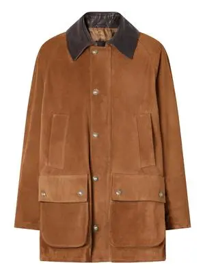 NILI LOTAN Kedem Suede And Leather-trimmed Parka