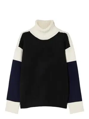 Aztech Mountain Bayer Color-block Wool-blend Turtleneck Sweater - Black