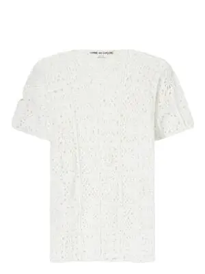 Comme Des Garçons Crocheted Cotton Top - White