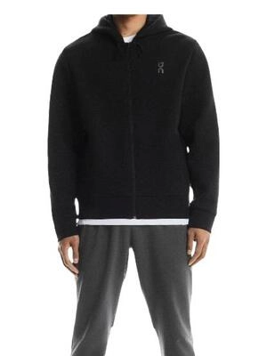On Zipped Hooded Sweatshirt - Black