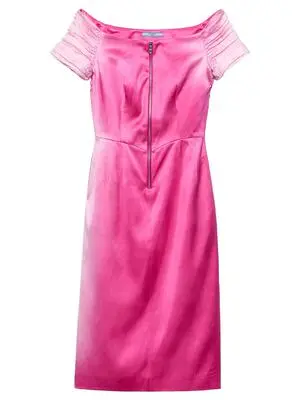 Prada Washed Duchesse Dress - Fuchsia