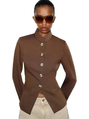 REFORMATION Reformation Caspia Jacket Brown