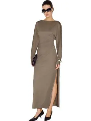 REFORMATION Norla Knit Dress Brown