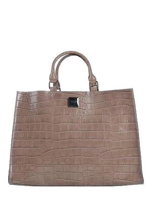 MARC ELLIS Crocodile-effect Shopper Bag - Beige