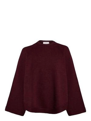 KAOS Ribbed-knit Crewneck Long-sleeve Sweater - Red