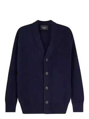 GRAN SASSO Virgin Wool V-neck Cardigan - Blue