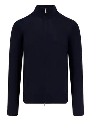 GRAN SASSO Virgin Wool Zip-up Cardigan - Blue