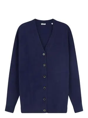 Aspesi Wool And Cashmere Blend Cardigan - Blue
