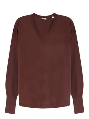 Aspesi V-neck Virgin Wool Sweater - Brown