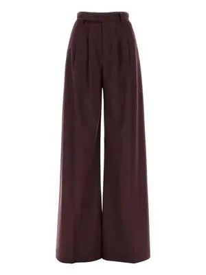 LE SULLY STUDIO LE SULLY STUDIO Aubergine Stretch Flannel Wide-Leg Trousers