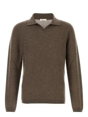 THE ROW Cashmere Ripley Polo Shirt - Brown