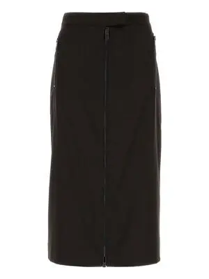 LE SULLY STUDIO Stretch Flannel Skirt - Brown
