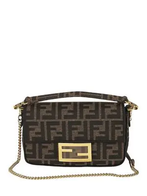 Fendi Mini Ff 1974 Baguette Shoulder Bag - Brown