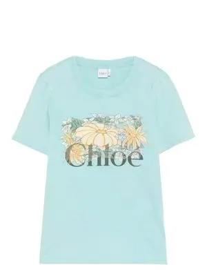 CHLOÉ CHLOÉ Cotton Jersey T-Shirt With Floral Logo